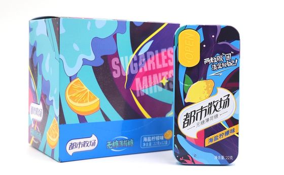 Garam Laut Rasa Lemon Gula Permen Mint Gratis Dalam Kotak Logam ...